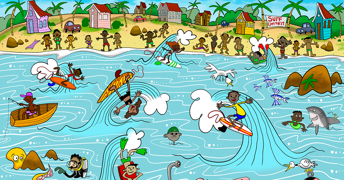 Hidden Objects Game | Caribbean Surf Competition | CaribYo Kids!